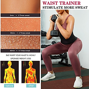 LODAY Waist Trimmer for Women Weight Loss,Tummy Trainer Sweat Workout Shaper,Neoprene-Free Slimming Sauna Wrap (Black, 2XL)