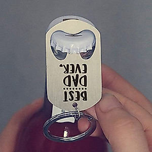 Best Dad Ever Bottle Opener Keychain for Dad Daddy Papa Father Husband Birthday Present Anniversary Father's Day Gifts