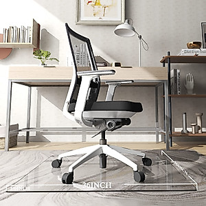Natsukage Glass Chair Mat 36" x 36" 1/6" Thick Tempered Glass Office Chair Mats Desk Chair Mat for Carpet or Hardwood Floor Computer Chair Mat Floor Protector(Transparent)