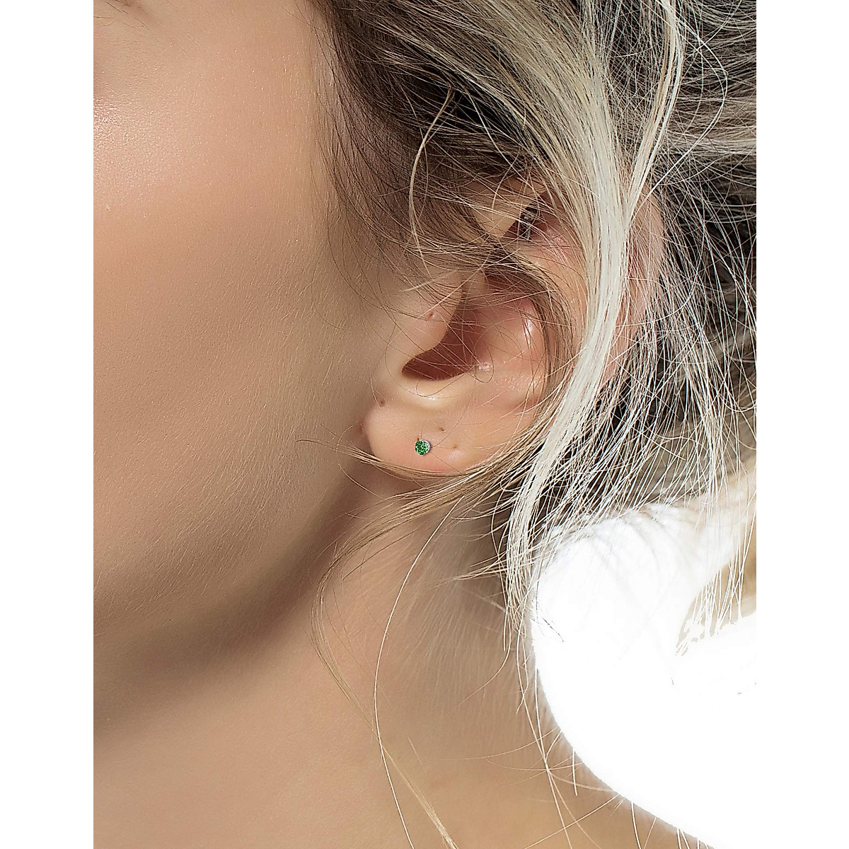 Tornito 20G 18 Pairs Stainless Steel Multicolor CZ Stud Earrings Set Piercing Cartilage Helix Earrings Set Screwback for Women 3MM-5MM