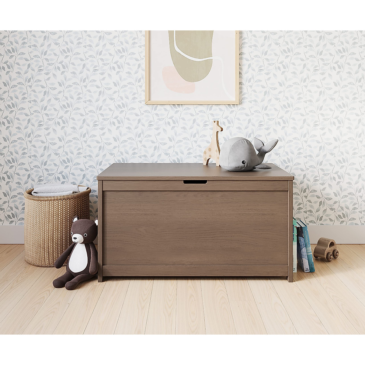 Child Craft Harmony 33” Wood Toy Box, Large Storage Chest, Plenty of Storage, 2 Safety Hinges, Standard Ventilation Hole on Back, 6 Cubic Feet of Storage (Dusty Heather)