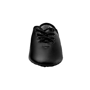 Linodes Leather Lace Up Unisex Jazz Shoe for Women and Men's Dance Shoes Black 8M