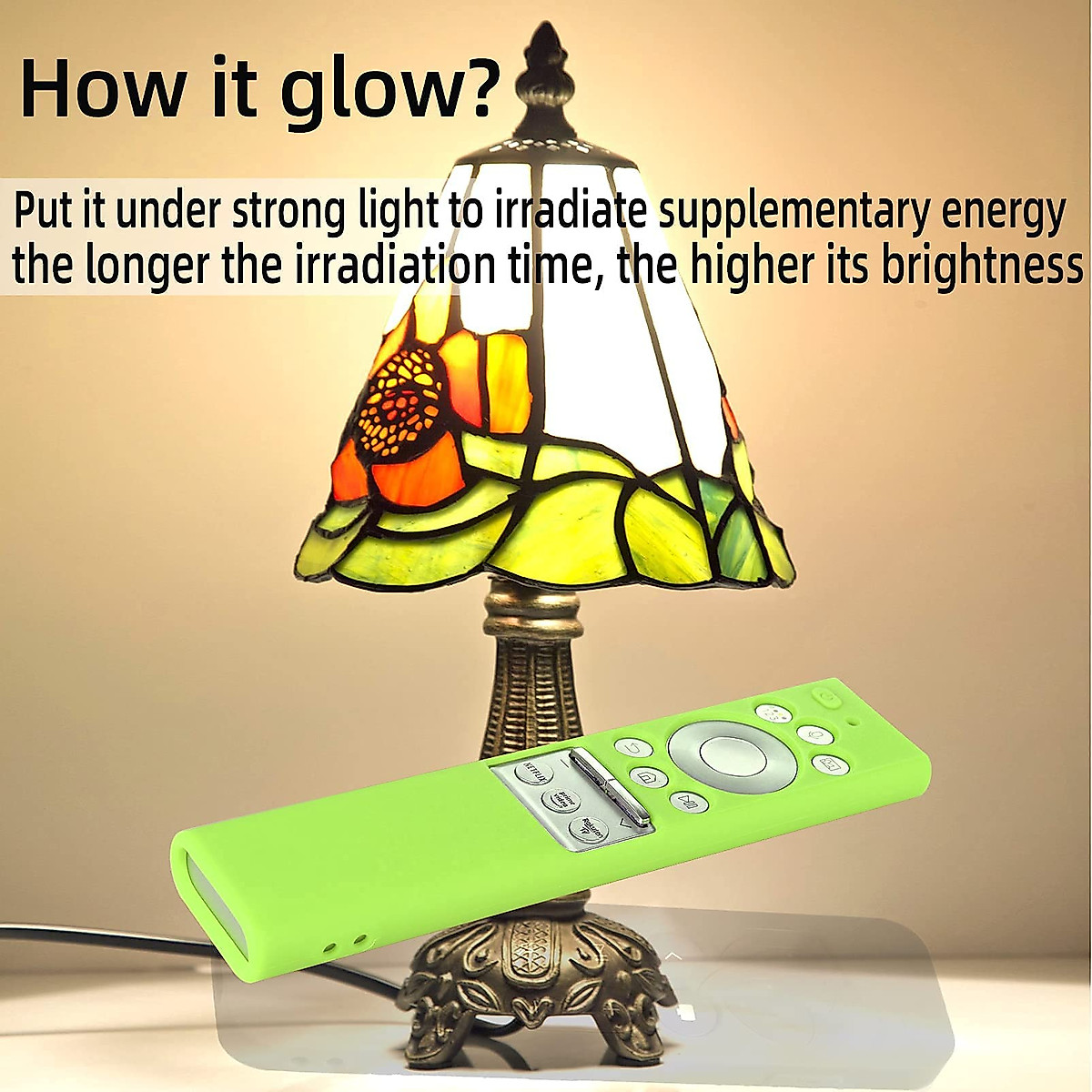 Silicone Cover for Samsung Solar TV Remote Control BN59 Series 2021, Light Weight Samsung Remote Cover Case Shockproof Silicone Sleeve(Luminous Green)