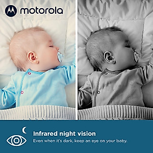 Motorola Nursery VM75 Video Baby Monitor Camera, 480x272p, 1000ft Range 2.4 GHz Wireless 5" Screen, 2-Way Audio, Temperature Sensor, Night Vision