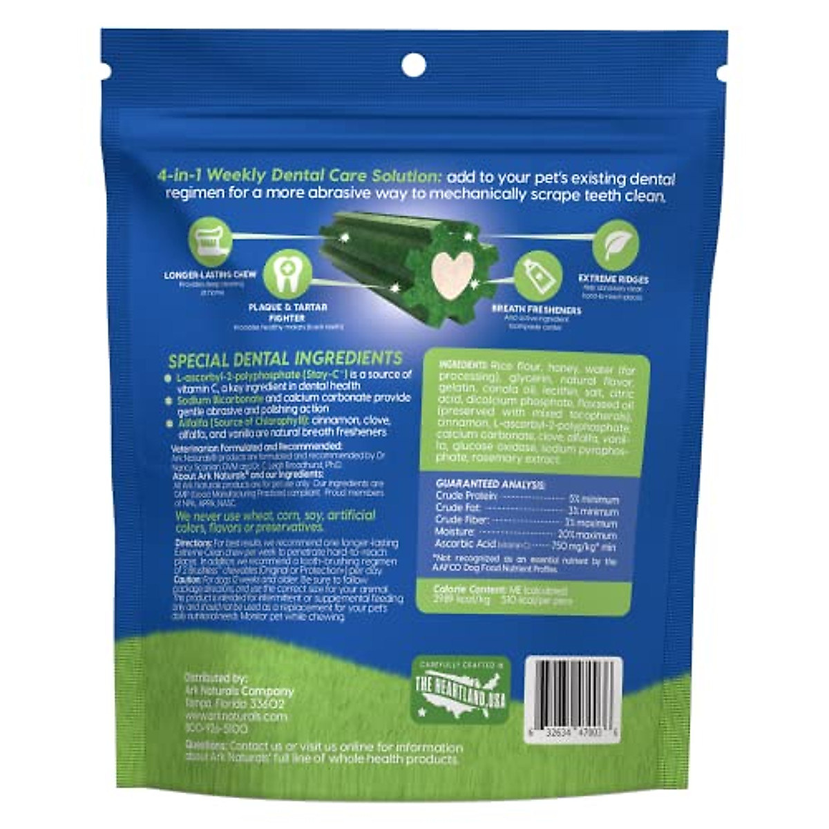 Ark Naturals Extreme Clean Brushless Toothpaste – Large Breeds, 18oz Bag – Long-Lasting Dog Dental Chew with Toothpaste Center – Freshen Breath, Reduce Plaque & Tartar with Dental Chews for Dogs