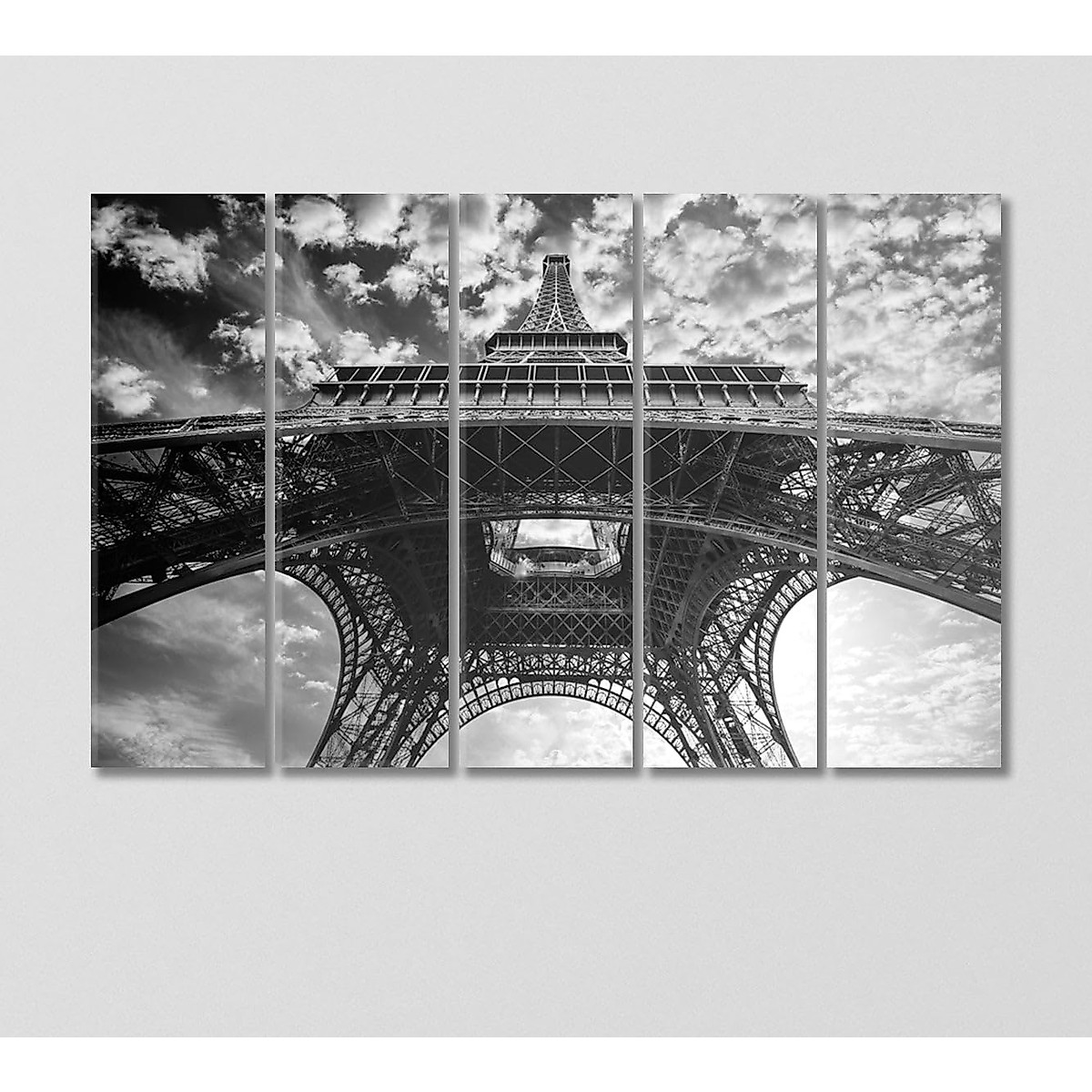 Eiffel Tower in Black White Canvas Print 3 Panels / 36x24 inches