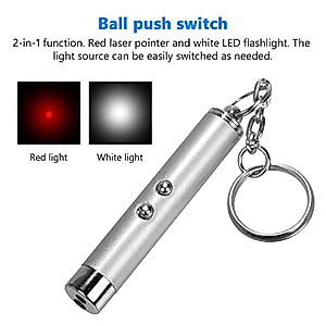 CHUQIANTONG 2-in-1 Cat Pet Toy Red LED Pointer Pen White Flashlight Torch Interactive Training Pen for Cat Dogs