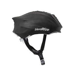 veloToze Helmet Cover - Black (One Size) for Bike Helmets