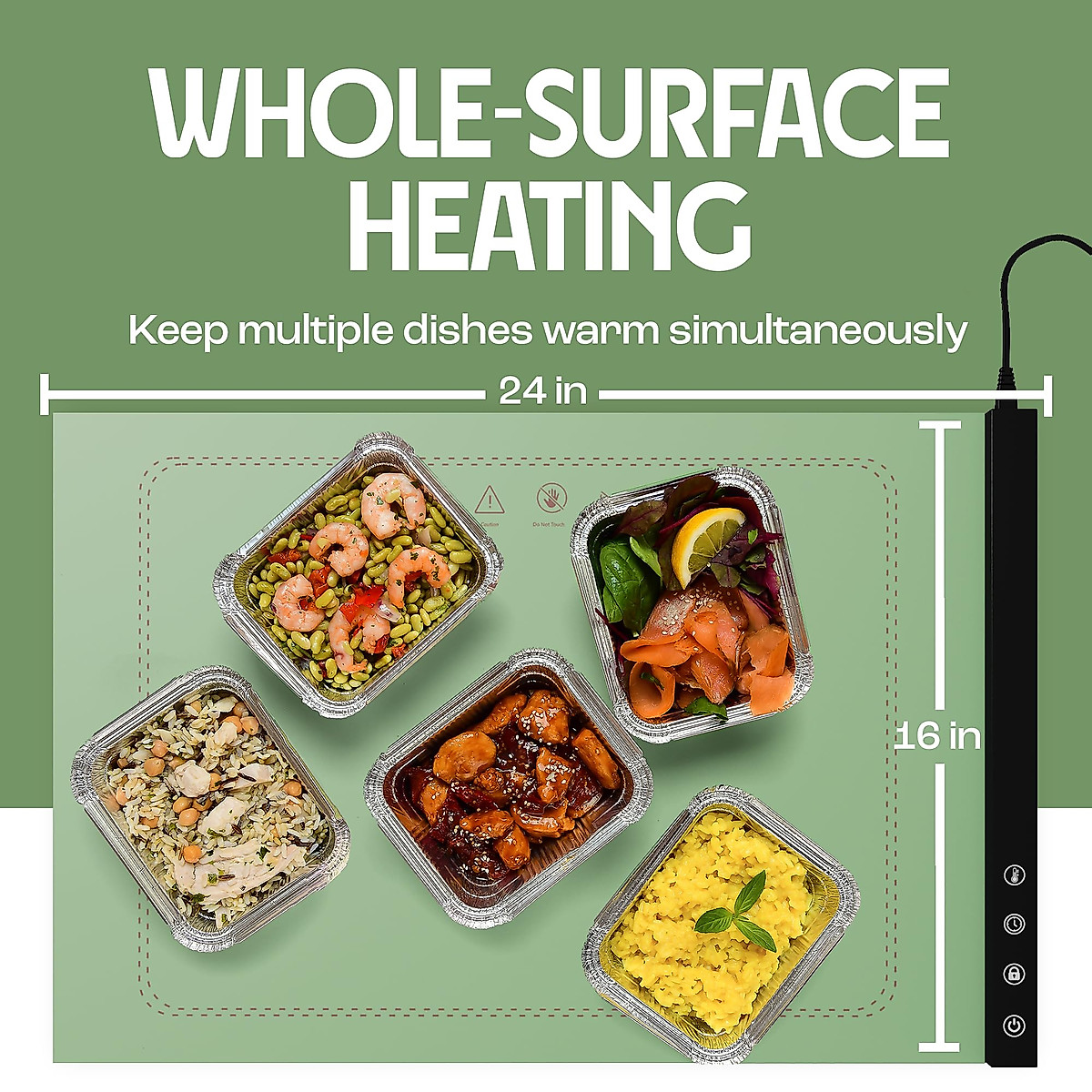 Kitchensilk Food Warming Mat - Adjustable Temperature & Timer, Foldable & Portable Silicone Electric Warming Tray, Essential Food Warmer for Buffet, Parties, Gatherings, Daily Use.