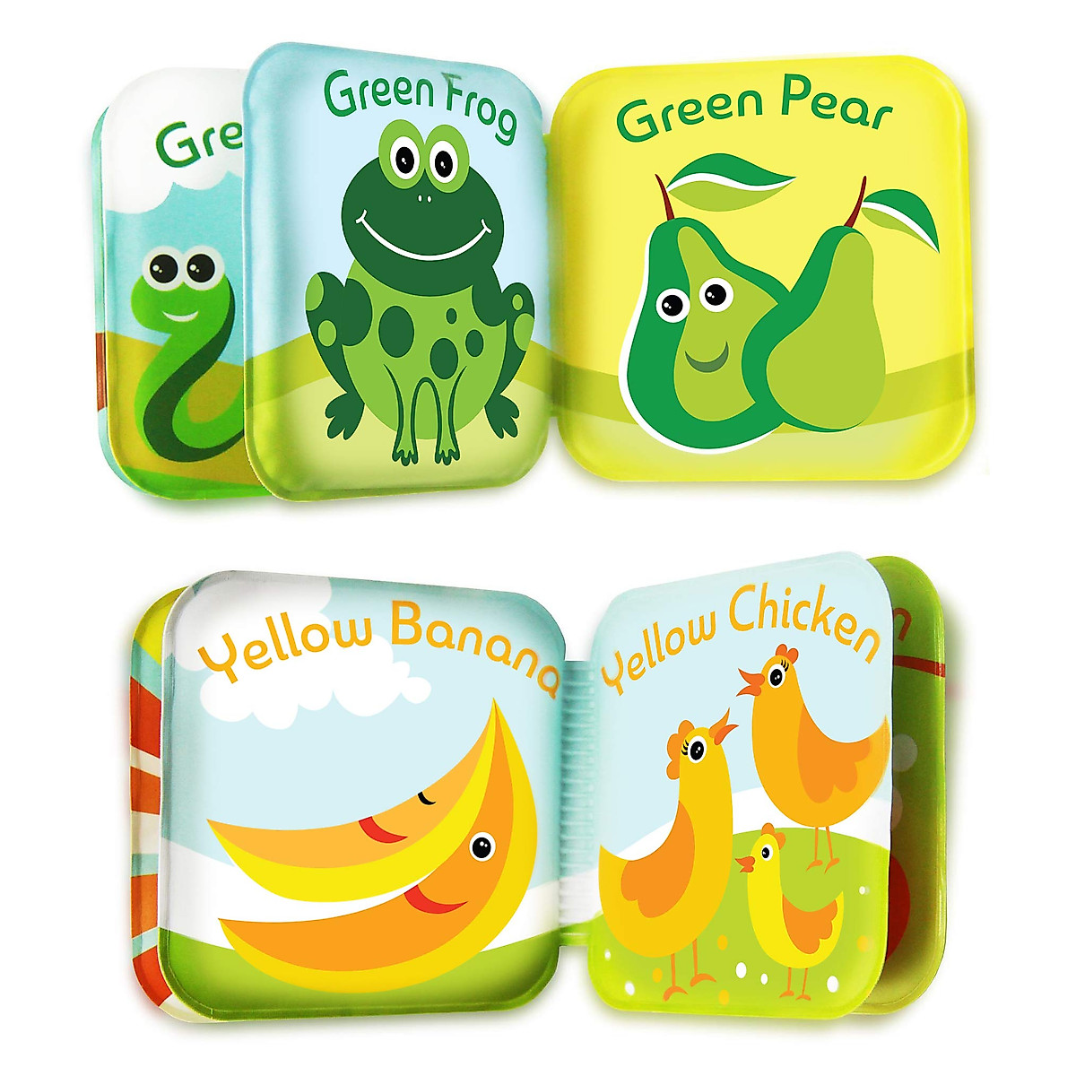 BabyBibi Floating Baby Bath Books for Baby. Kids Learning Bath Toys. Waterproof Bathtime Toys for Toddlers. Kids Educational Infant Bath Toys. (Set of 4: Color Recognition Bath Books)