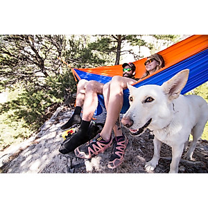 GRAND TRUNK Double Deluxe Hammock with Hanging Straps and Carabiners - Made from Parachute Nylon Fabric and Holds Two Peoople or 400lbs (Olive Green/Khaki)