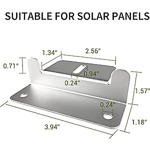 HQST Solar Panel Mounting Brackets with Nuts and Bolts Set of 4 Units, Supporting for RV, Boat, Roof, Wall and Other Off Gird Installation