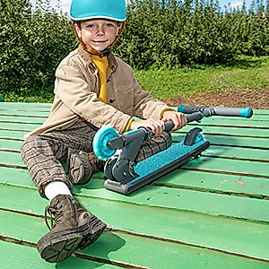 Jetson Scooters - Leo Kick Scooter (Blue) - Collapsible Portable Kids Push Scooter - Lightweight Folding Design with High Visibility RGB Light Up LEDs Wheels and Adjustable Height Handlebars