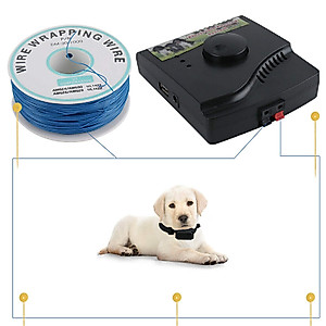 SUXIAN In-Ground Electric Dog Fence, Pet Containment System Waterproof Training Collar Receivers with 300m Underground Boundary Wire, Shock Tone Correction for Small Medium Large Dogs,for3dogs