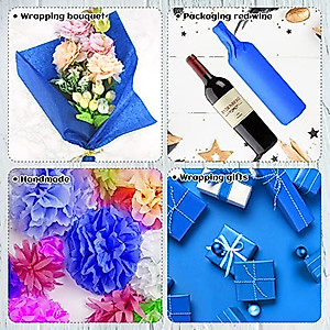 NEBURORA 120 Sheets Blue Tissue Paper 14 x 20 Inches Navy Blue Wrapping Tissue Paper Bulk Blue Wrap Paper Sheets for Gift Bags Packaging Floral Filler Crafts Birthday Baby Shower Wedding Decor(Blue)