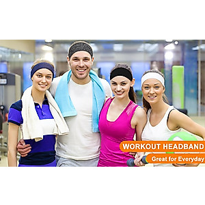 RITOPER Black Workout Head Bands for Women's Hair, Buttery Soft Non Slip Wide Black Headbands Hair Bands for Women's Hair, Thick Headbands for Fashion, Yoga, Running, Spa Day, Sports, Travel