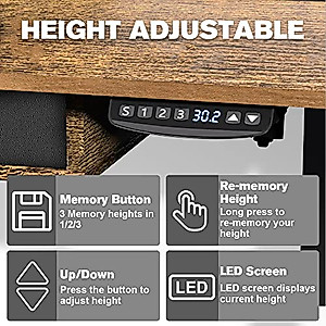 ExaDesk 55 * 30 Inches Electric Standing Widened Desk Adjustable Height with 4 Drawers, Double Storage Shelves Stand Up Desk, Home Office Workstation Sit Stand up Desk (Rustic Brown)