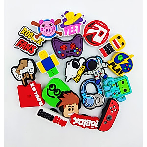 Wenmenra 19PCS Game Shoe Charms for Shoe Decoration Different Shape Charms Party Favors Birthday Gifts for Kids and Teens……, Plastic Polyvinyl Chloride