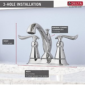 Delta Faucet Linden Gold Bathroom Faucet, Centerset Bathroom Faucet, Diamond Seal Technology, Metal Drain Assembly, Champagne Bronze 2594-CZMPU-DST