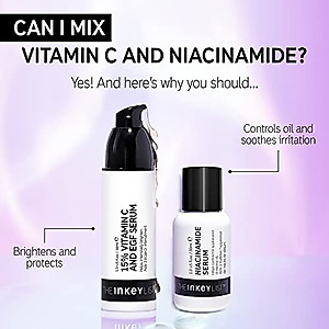 The INKEY List 15% Vitamin C + EGF Serum, Illuminate and Regenerate Dull Skin, Improve Skin Elasticity, 1.0 fl oz