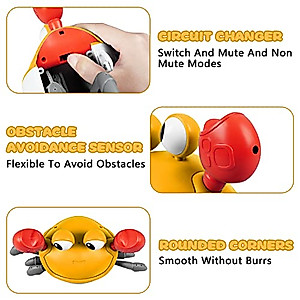 Crawling Crab Baby Toy, Tummy Time Toys, Sensing Interactive Walking Dancing Toy for Crawling Baby Induction Crabs with Music Sounds, Infant Fun Birthday Gifts Entertainment for Toddler Baby Boy Girl