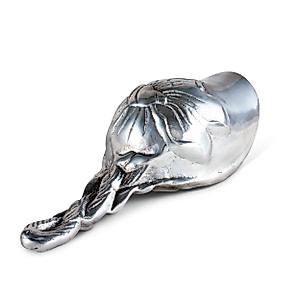 Arthur Court Magnolia Handle Bar Ice Scoop, Dry Bin Scoop, Dry Goods Scoop, Candy Scoop, Spice Scoop Sand Casted and Hand Polished Aluminum 8 inch Long