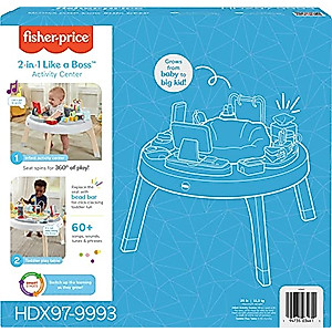 Fisher-Price Baby To Toddler Learning Toy 2-In-1 Like A Boss Activity Center And Play Table With Lights Music And Sounds
