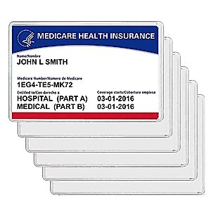 New Medicare Card Holder Protector Sleeves, 12Mil Clear PVC Soft Water Resistant Medicare Card Protector Sleeves for Credit Card Business Card Social Security (Matte 6 Pack)