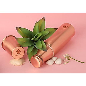 Athavik Crafts Water Bottle 34 Oz Copper Bottle Water with Lid, Ayurvedic Copper Drinking Vessel, Copper Water Vessel, Water Bottle Large Leak Proof