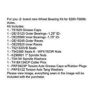 2 Nib Trailer Kits 25580 15123 10-36 for 6000/7000# Axle E.P.R.