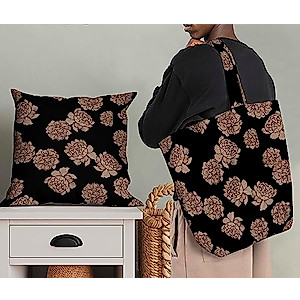 Soimoi Floral Print, Cotton Cambric, Quilting Fabric Sold by The Yard 42 Inch Wide, Medium Weight Cotton Fabric, Sewing Supplies,Black & Brown