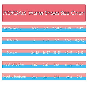 Water Shoes for Women and Men, Quick-Dry Beach Aqua Socks[Low Arch] Swim Shoes, Pool Water Socks with Foot Massage(Size 6-7, Red Blue)