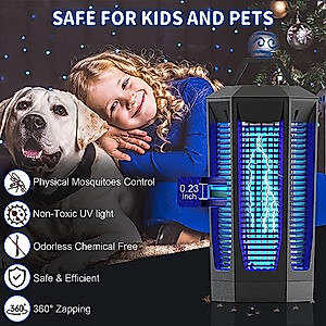 Bug Zapper Outdoor, 4200V High Powered Bug Zapper Indoor for Mosquito Fly Moth, 30W Fly Traps Outdoor with Up to 2300 Sq Ft Coverage, Electric IPX4 Waterproof Mosquito Zapper for Home Kitchen Garden