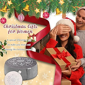 Hihealer Meditation Cushion - Large Velvet Zafu Floor Pillow for Adults and Women - Comfortable Yoga Pillow with Traditional Tibetan Buckwheat Filling for Meditation and Relaxation