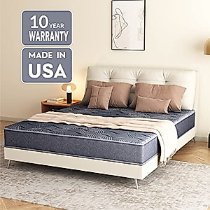 EGO Hybrid 9 Inch Queen Mattress, Cooling Gel Infused Memory Foam and Individual Pocket Spring Mattress, Made in USA, Mattress in a Box, CertiPUR-US Certified, Medium, 80"x60"