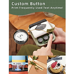 Makeid Label Printer HD(300dpi), Portable Bluetooth Handheld Label Maker Machine with Tape, Multiple Templates Compatible with iOS Android Easy to Use Rechargeable Labeler