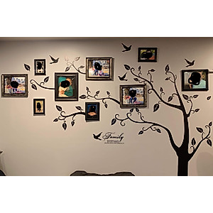 Large Family Tree Wall Decal, DIY Black Photo Frame Tree Wall Decor Sticker Mural Decal Art Décor for Living Room Home Decor (Black Tree)