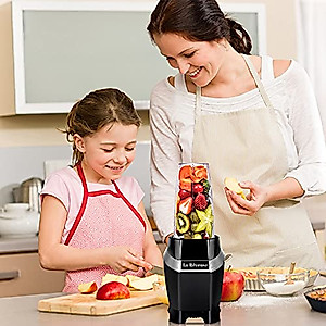 La Reveuse Personal Blender Making Shakes and Smoothies 1000 Watt-with 24 oz BPA Free Portable Travel Bottle - Dishwasher Safe (Black)