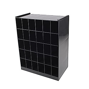 NUOBESTY Home Plastic Grids Hole Household Desk Organizer Pencils Storage Display Accessories - Eyeliner Art Shelf Multi-slot Brushes Cosmetic Container Pen -grid Black Stationary Paint