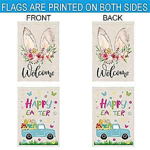 DmHirmg Easter Garden Flag,Easter Flag,Garden Flag for Easter Day Home Garden Yard Decorative（2Pack）