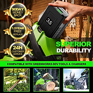 POWITEC 80V 3.5Ah Replacement Battery for Greenworks Pro 80-Volt Lithium Ion Battery ‎GBA80200 GBA80400 Power Equipment Battery