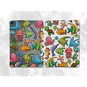 Cute Underwater World Ocean Fish case Compatible with iPad Mini Air Pro 7.9 8.3 9.7 10.2 10.9 11 12.9 inch Pattern Cover New 2022 2021 Trifold Stand 3 4 5 6 7 8 9 Generation 462 (10.2" 7/8/9 gen)