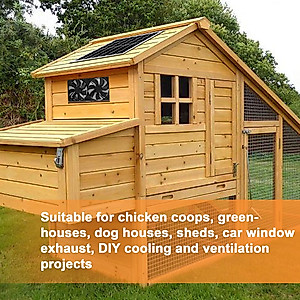 Solar Fan, 15W Solar Powered Fan with 14ft Wire and Dual Brushless Fans, Waterproof Panel with Solar Exhaust Fan for Greenhouse, Pet Houses, Outside.……