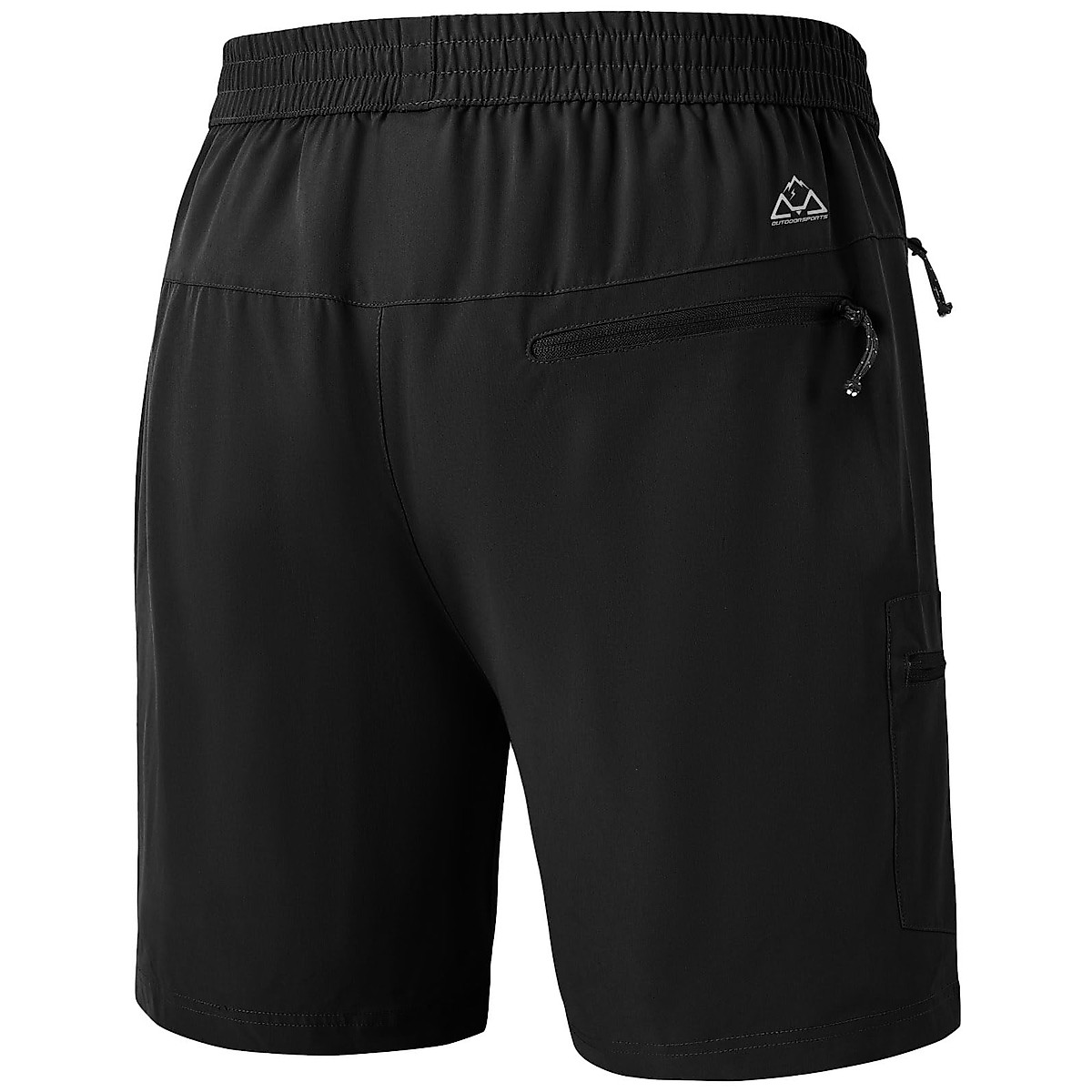 Rdruko Men's Work Hiking Shorts Lightweight Quick Dry Outdoor Cargo Shorts with Pockets(Black, US XL)