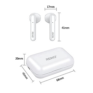 TWS Wireless Bluetooth 5.0 Earbuds with Charging Case for Samsung Galaxy A12, in-Ear Earphones Headset with Mic and Touch Control - White