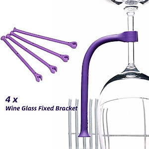 Wine Rack Glass Holder, Flexible 4Pcs Goblet Holder Wine Glass Dishwasher Protector for Home Bar Use