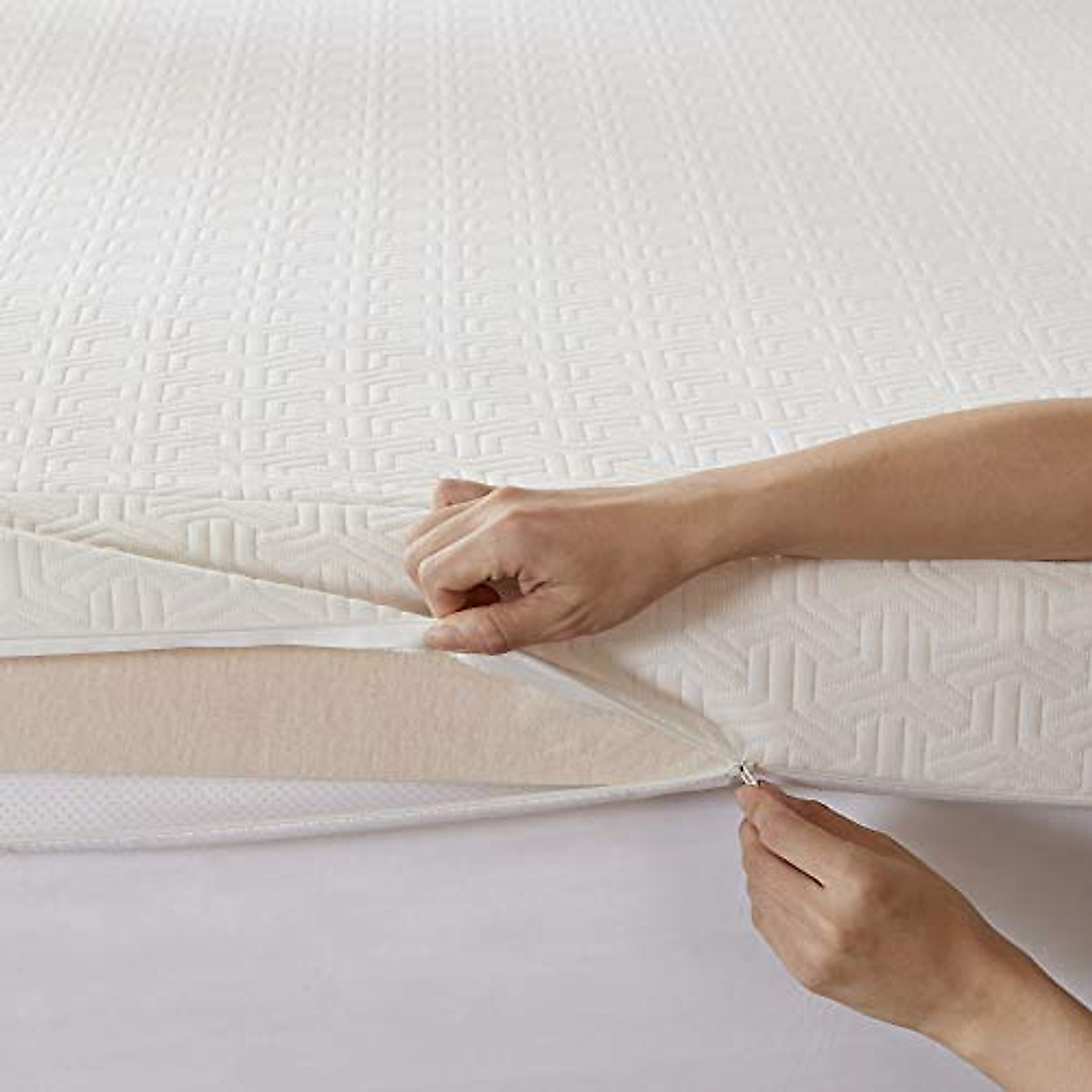 Sleep Philosophy Gel Infused Memory Foam Mattress Topper Luxurious All Season Enhanced Bed Support, Twin(4" Thick), Removable 3M Cover Scotchgard Moisture Wicking Cover