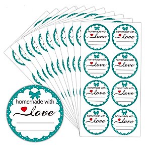 Homemade with Love Stickers with Lines,2 Inch Canning Labels for Jar,Storage Bins,Baking Packaging Seals for Handmade Goods,504 Pcs Per Pack