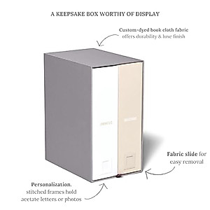 Savor | Deluxe School Years Keepsake Box | Fabric Bound Acid-Free Childhood Keepsake and Memory Organizer with Labels for Birthday, Graduation, Mitzvah, Mother’s Day, and Baby Shower