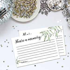 Giftideaworkshop 50 Greenery Share A Memory Cards for Celebration of Life Birthday Anniversary Memorial Funeral Graduation Bridal Shower Game, Guest Book Ideas, and Alternatives.4x6 Inches.